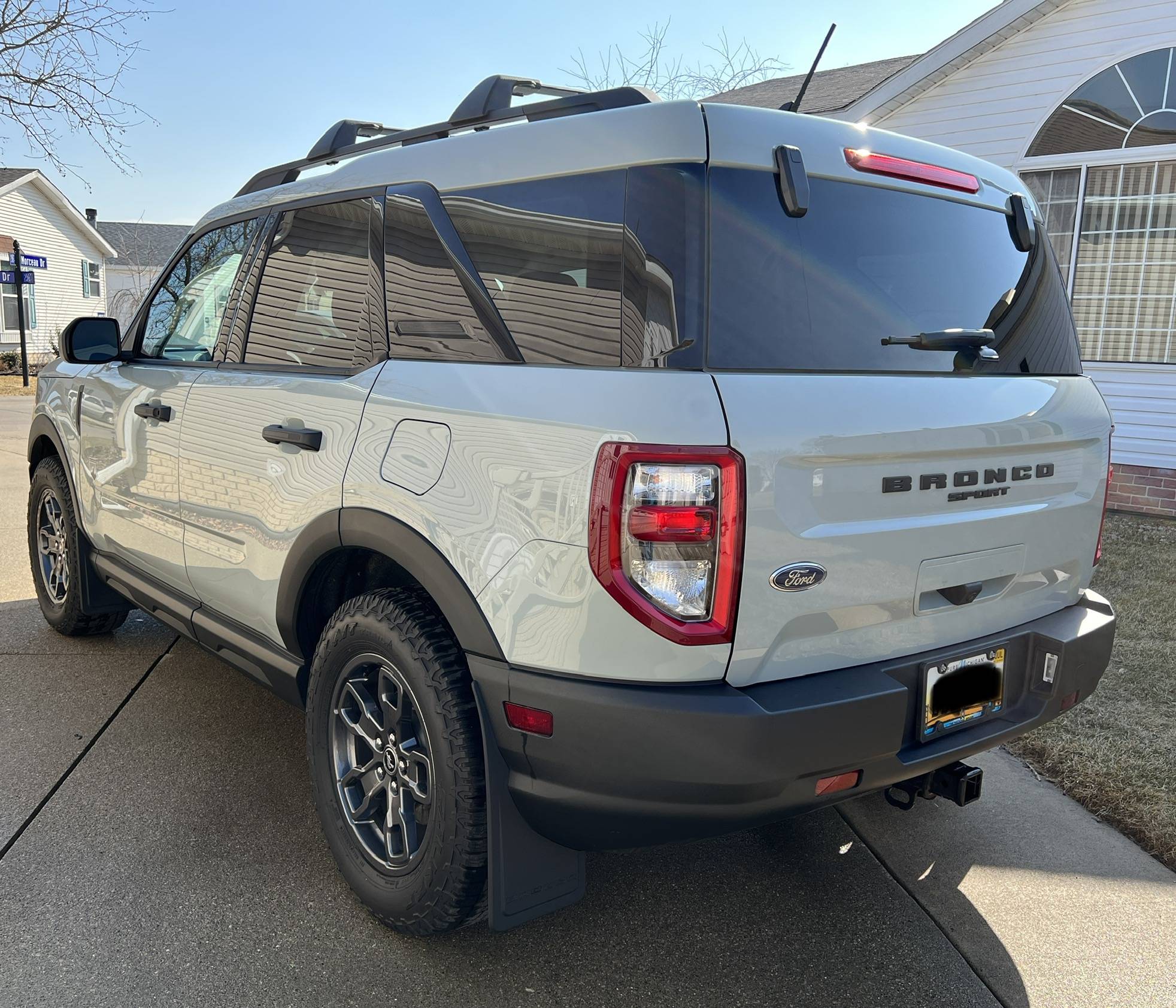 White Big Bend model has almost invisible BRONCO SPORT logo on rear ...