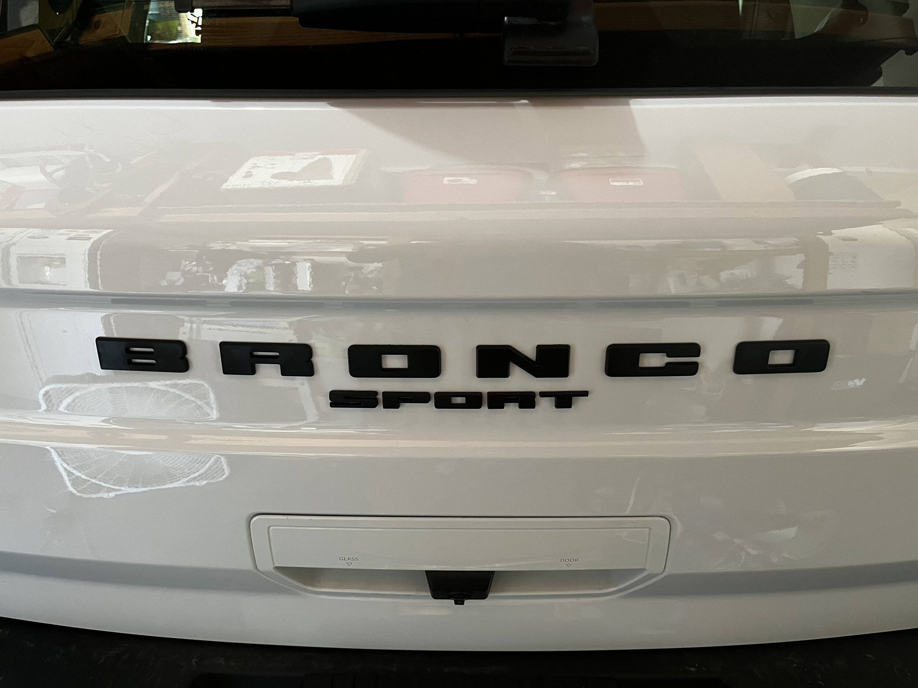 Installing new lettering on the tailgate of Bronco Sport - factory ...