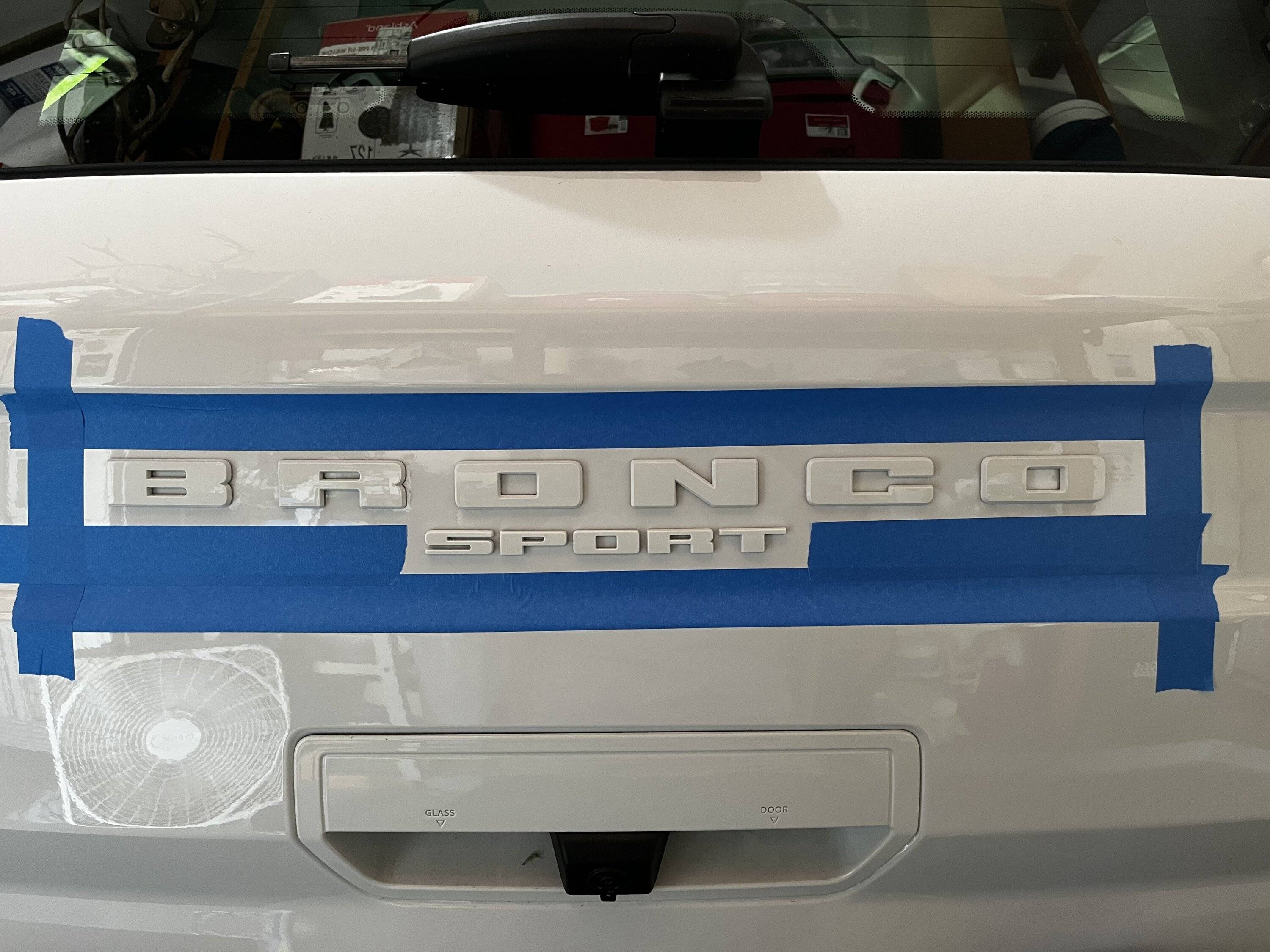 Installing new lettering on the tailgate of Bronco Sport - factory ...