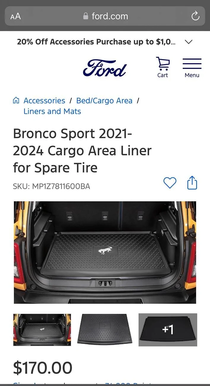 Where to Find the FORD Cargo Mat | 2021+ Ford Bronco Sport Forum ...