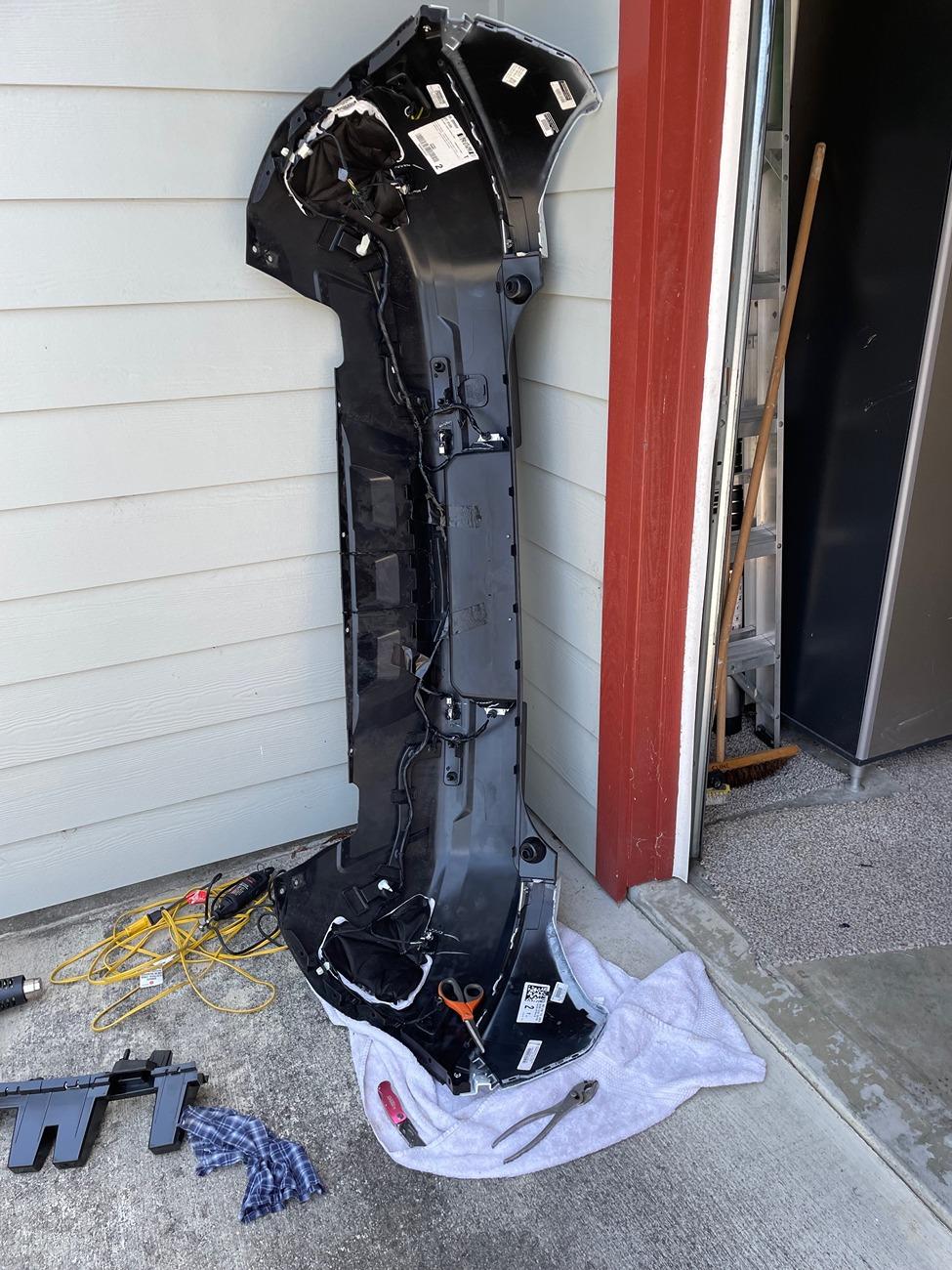 removing rear bumper to find tow hook threading | 2021+ Ford Bronco ...