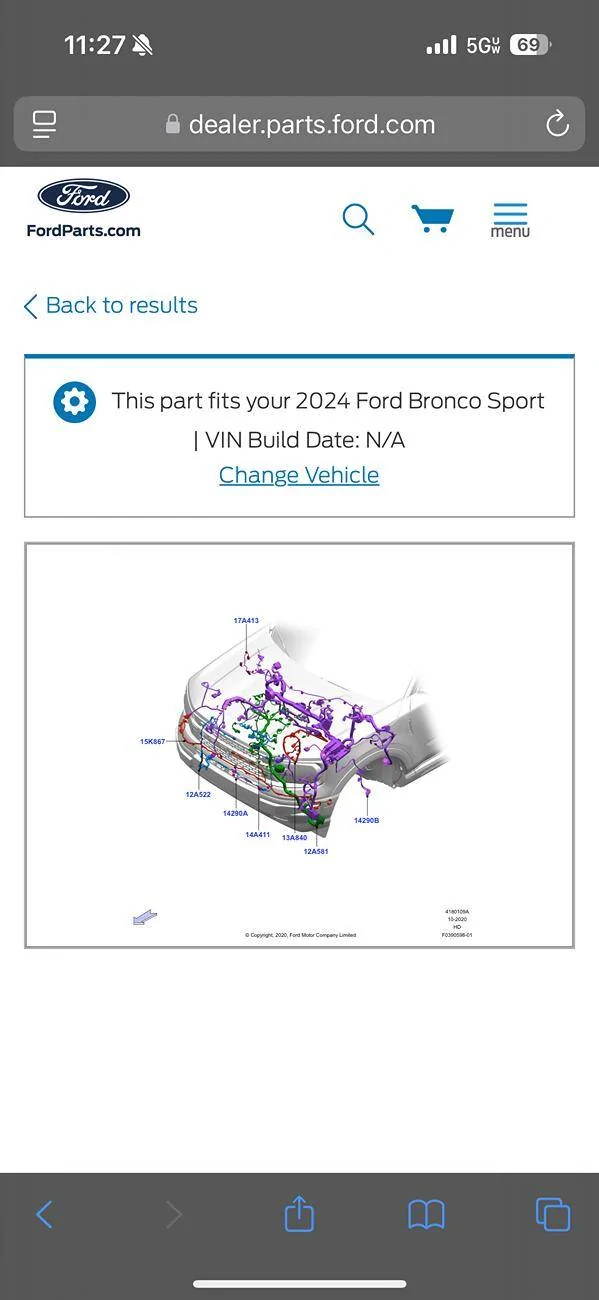 Ford Backordered Wiring Harness Part #RX6Z14290K | 2021+ Ford Bronco ...