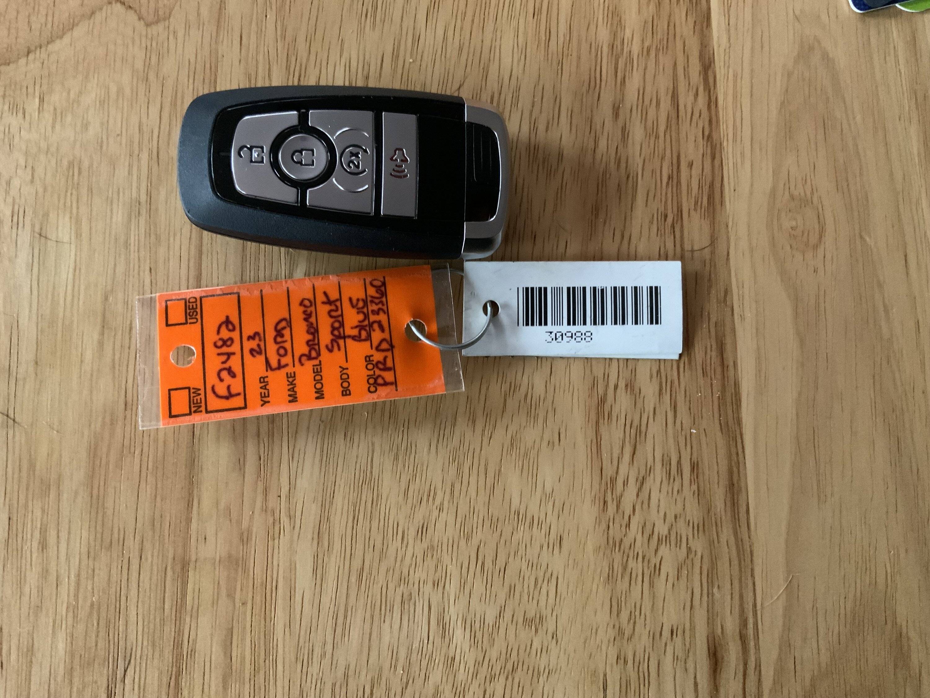 Manual references security label with key cut info | 2021+ Ford Bronco ...