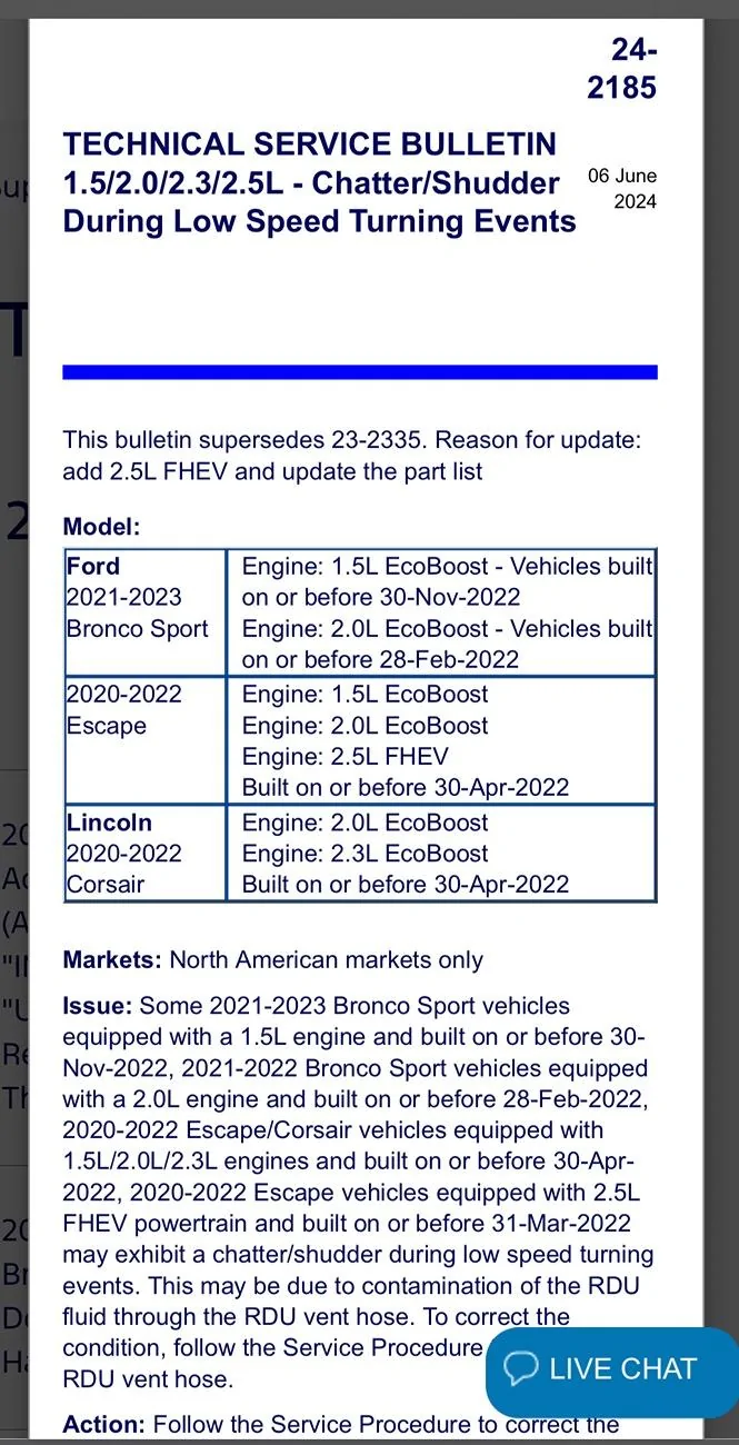 Noise/vibration when turning at slow speed. | 2021+ Ford Bronco Sport ...