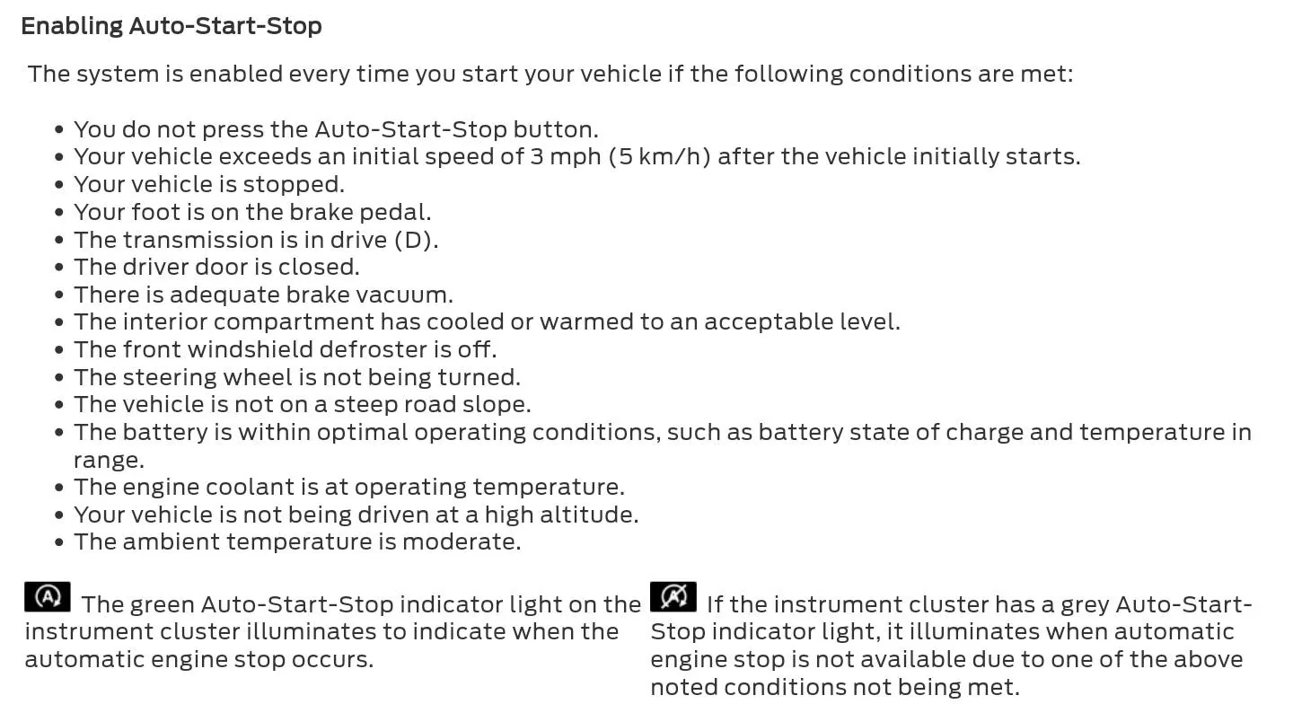 Auto Stop / Start not working | 2021+ Ford Bronco Sport Forum ...